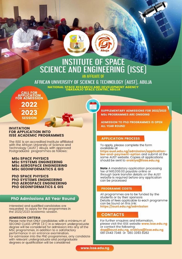INSTITUTE OF SPACE SCIENCE AND ENGINEERING CALLS FOR APPLICATIONS FOR ...